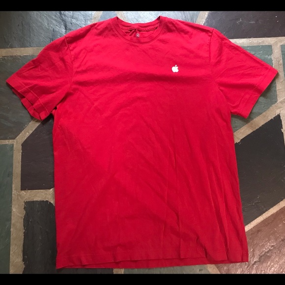 Apple | Shirts | Apple Logo Red Mens Tshirt Tee M | Poshmark